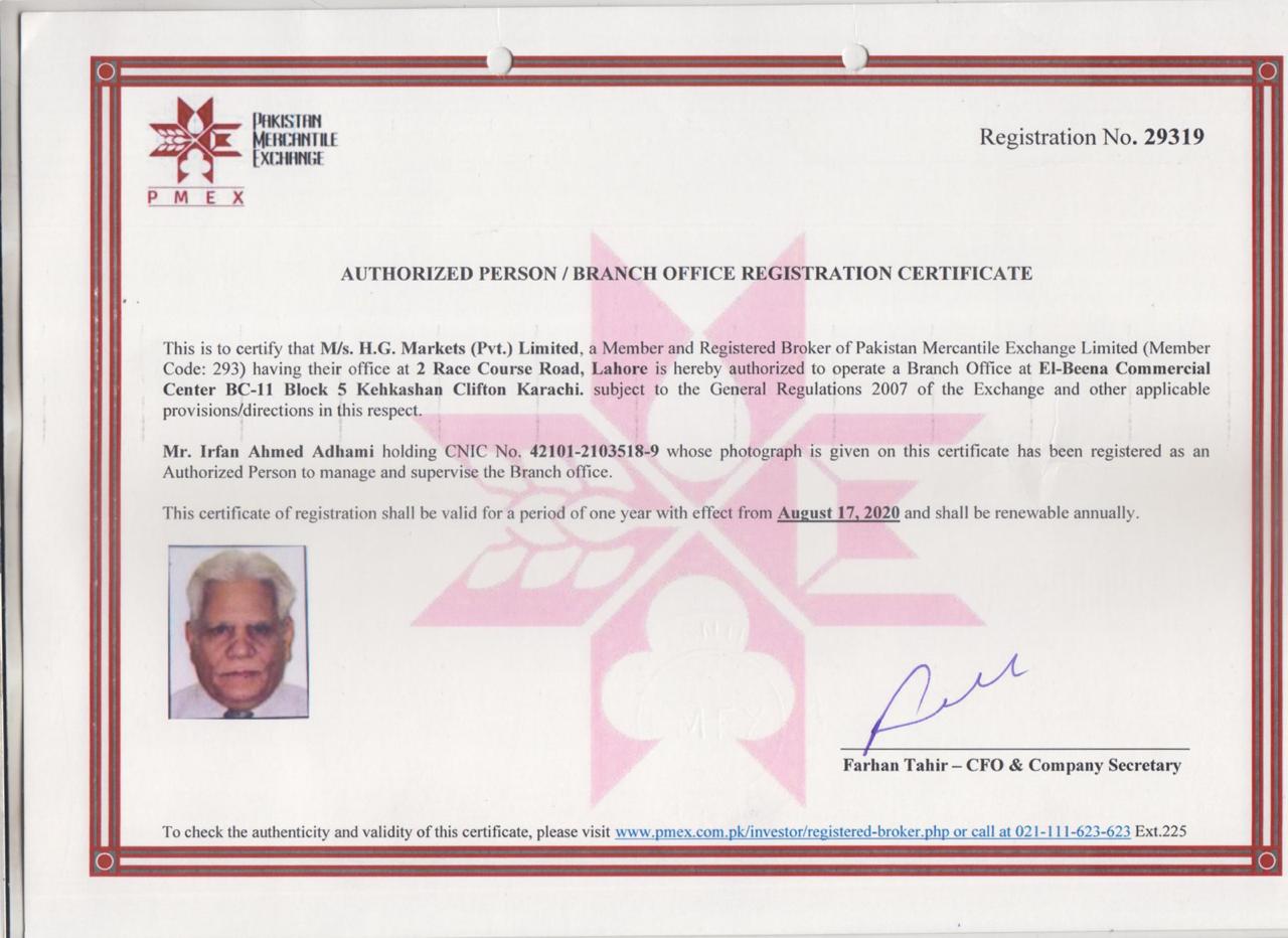 Branch Registration Certificates - HG Markets